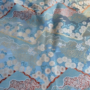 5 Colors Japanese Sakura Flower Thick Wide Brocade Jacquard Fabric by 0 ...