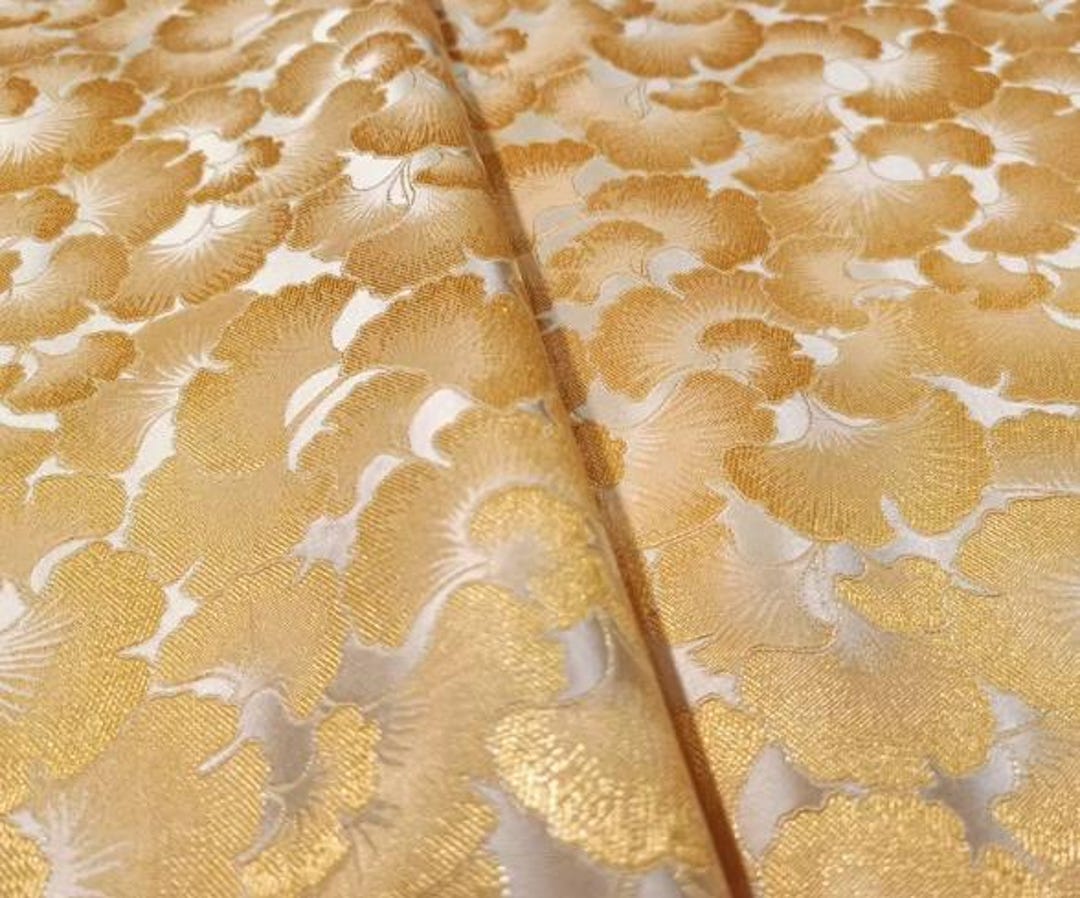Multicolors Gingko Brocade Fabric: Asian Sewing Cloth, Upholstery ...
