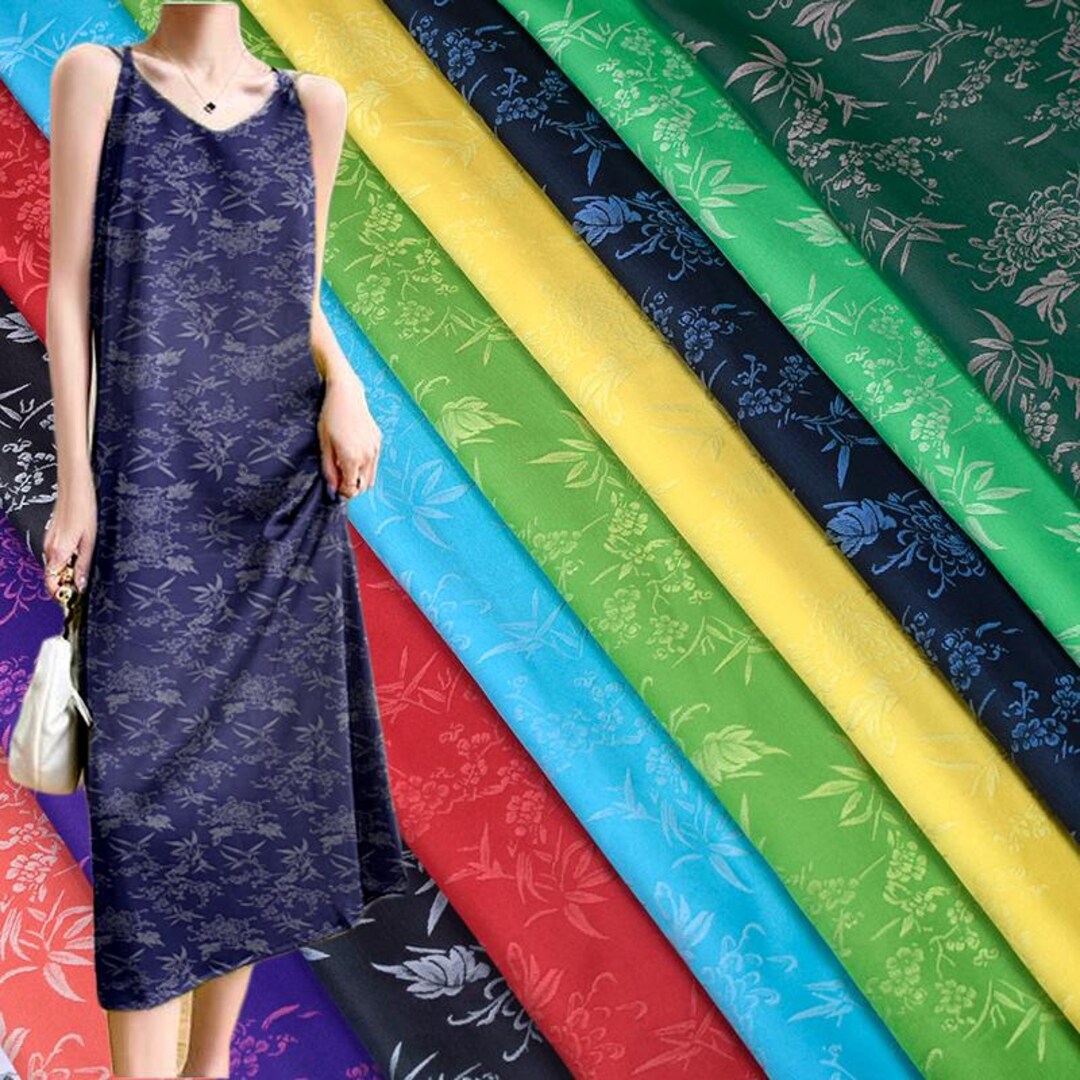 Chrysanthemum Leaf Jacquard Acetic Acid Brocade Fabric Personality ...