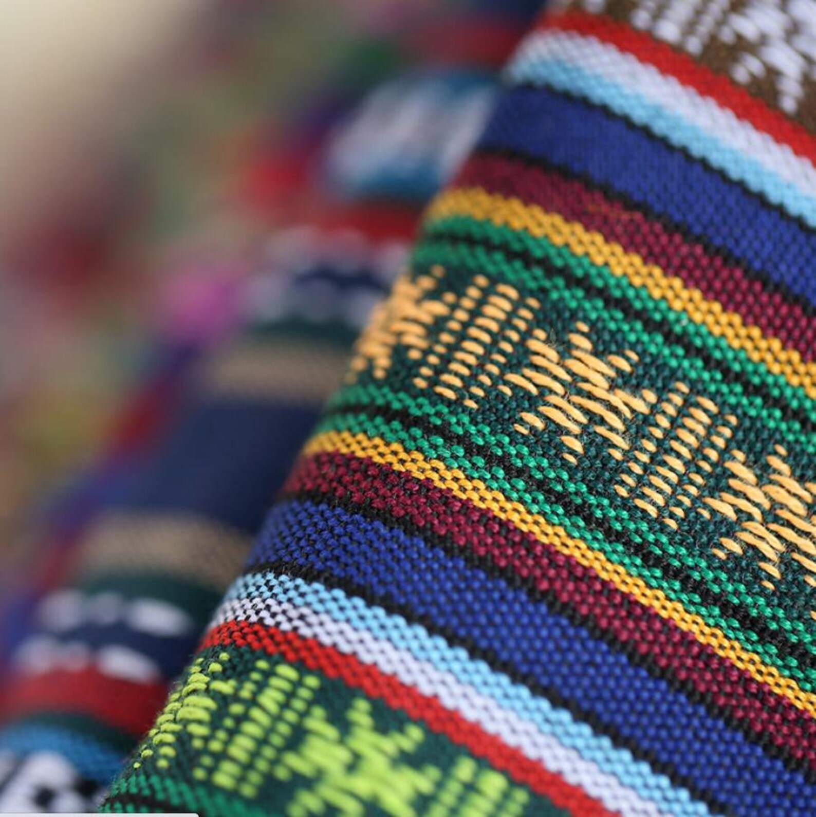 Striped Ethnic Cotton Fabric: Southwest Yunnan Nepal Upholstery (by 0.5 ...
