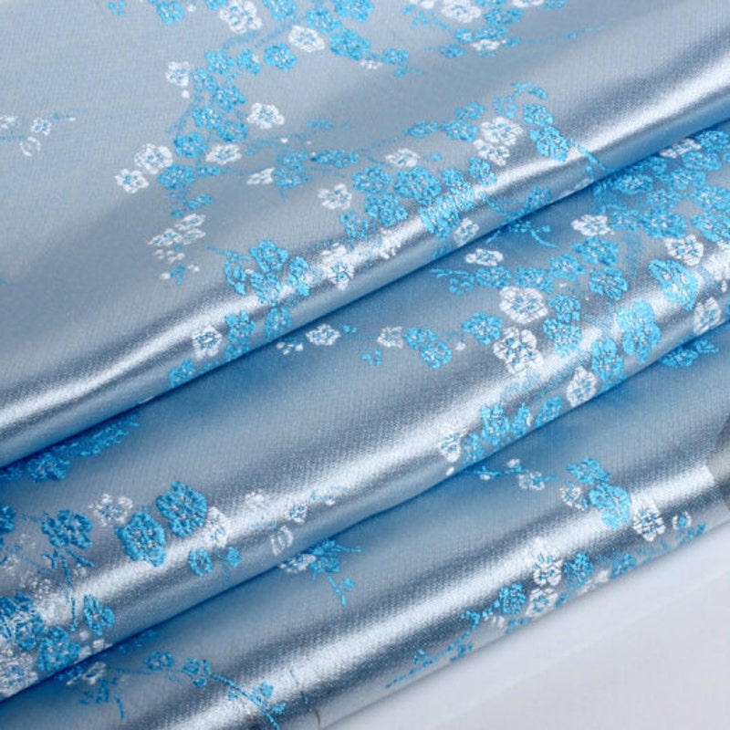 Plum Blossom Brocade Fabric - Etsy