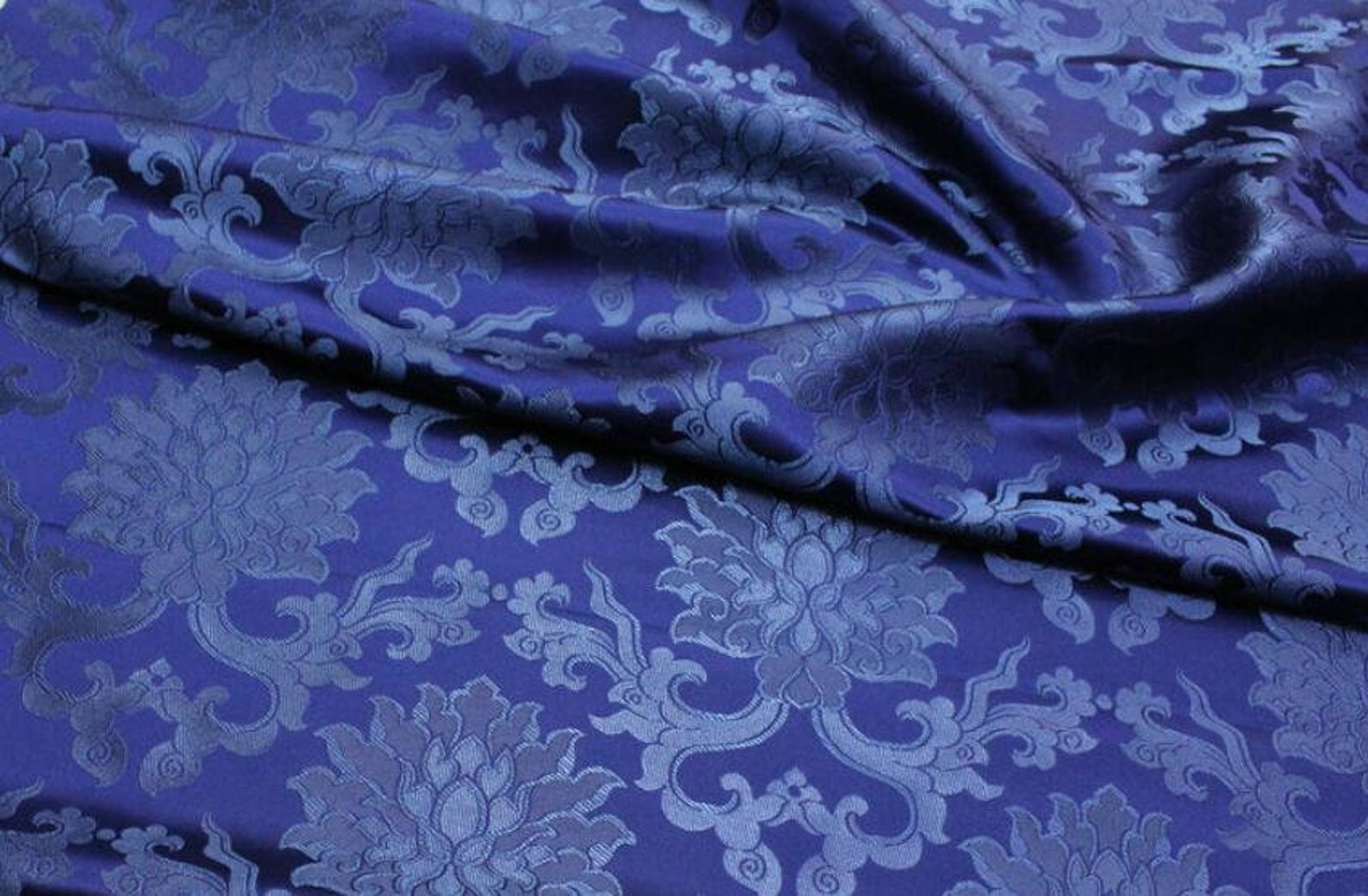 Chinese Vintage Lotus Flower Brocade Fabric Ancient - Etsy