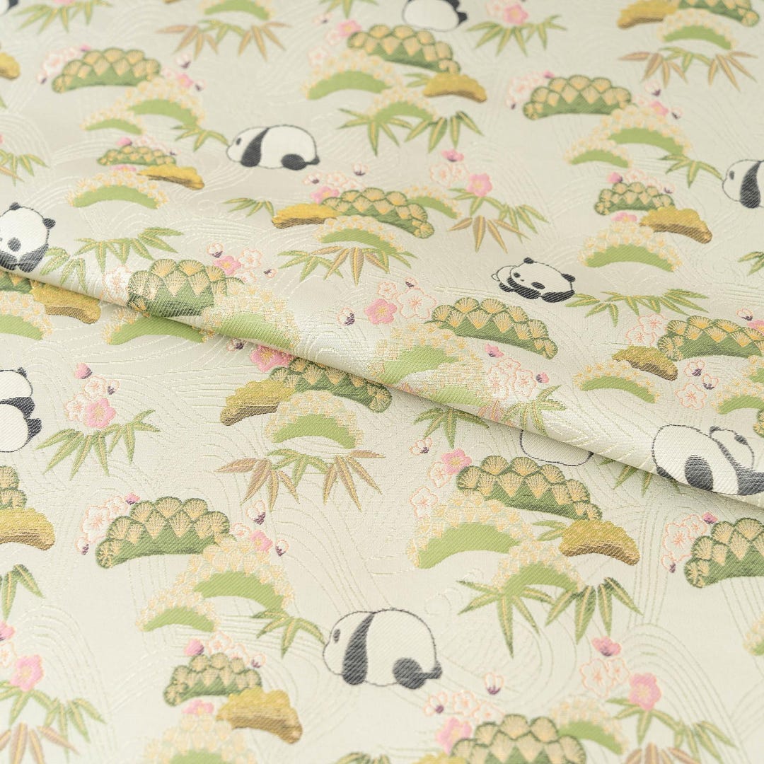 Chinese Element Panda Handmade Jacquard Brocade Fabric Children's ...