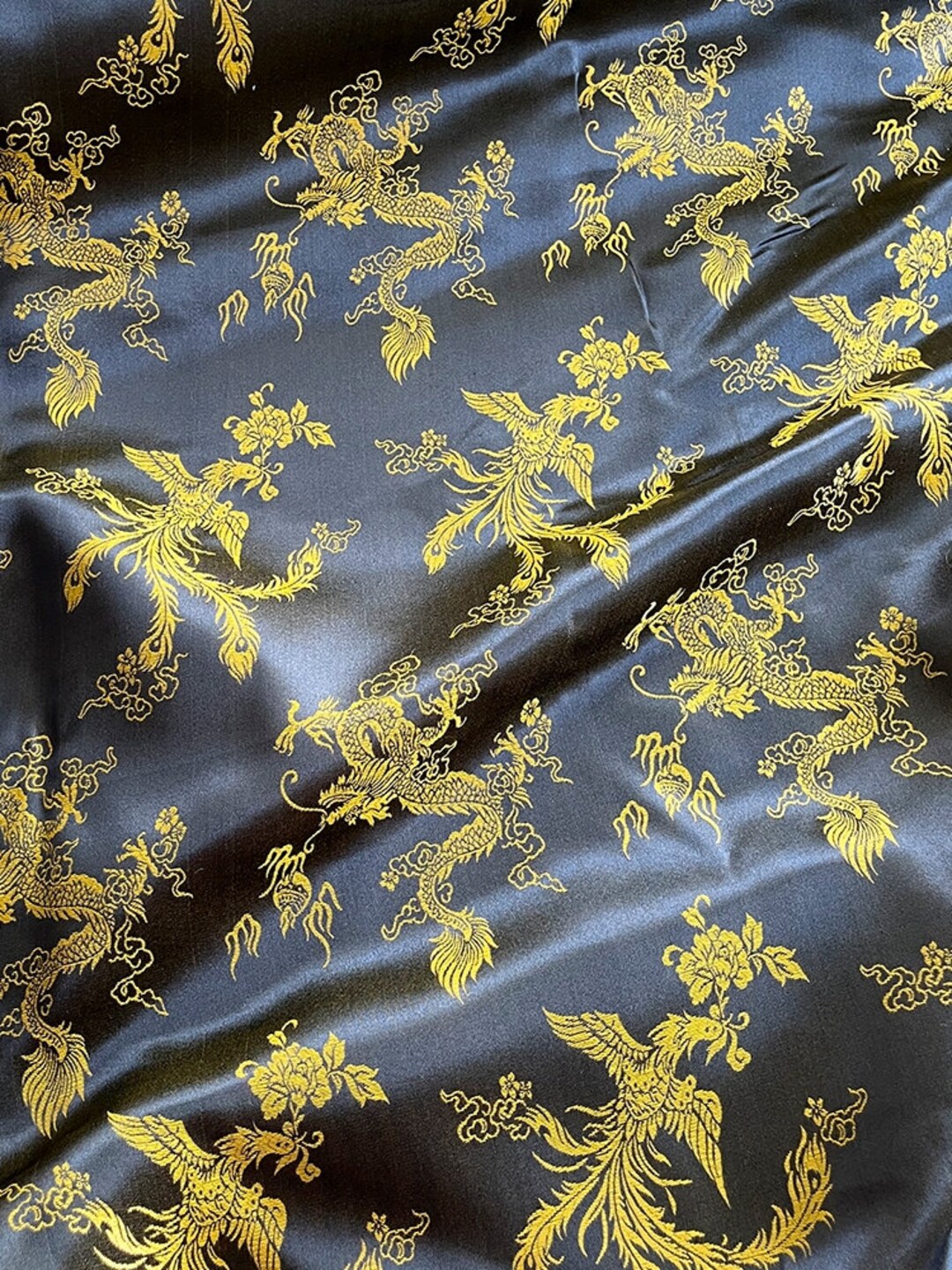 2 Colors Chinese Vintage Retro Traditional Dragon Phoenix Silk - Etsy