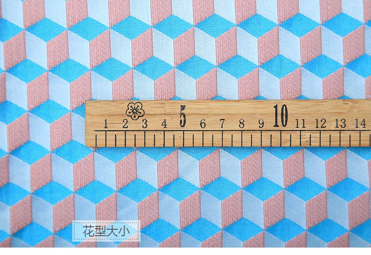 90cm width diamond rhombus blue pink tapestry satin brocade | Etsy