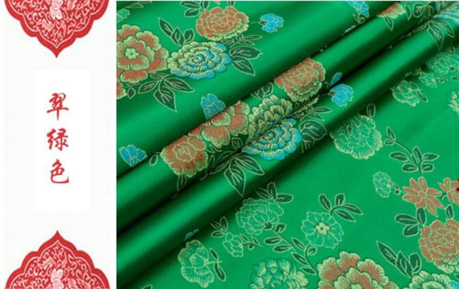 Chinese Retro Folk Tang Dynesty Noble Peony Flower Black Green - Etsy