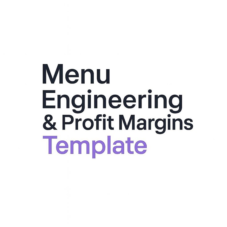 Menu Engineering Template, Restaurant Profit Analysis & Costing Tool - Etsy