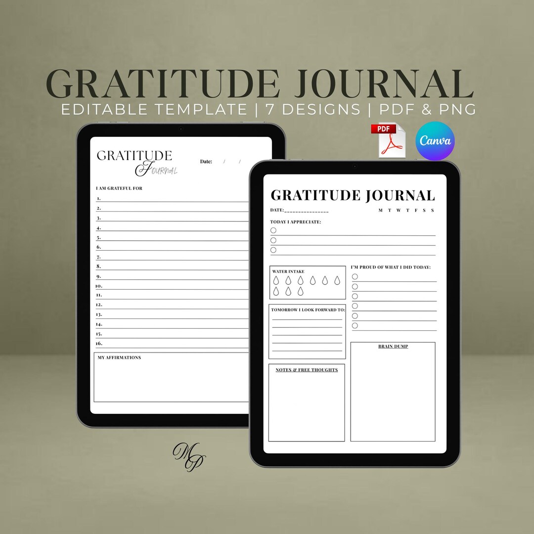 Gratitude Journal Printable | Daily Gratitude Log | Mindfulness ...