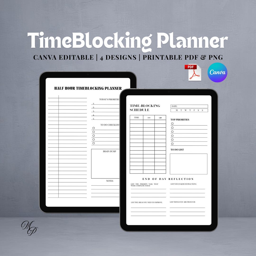 Time Blocking Planner Printable | Daily Schedule Organizer ...