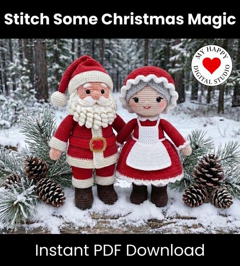 Jolly Santa & Mrs. Claus - Crochet Pattern Bundle - Etsy