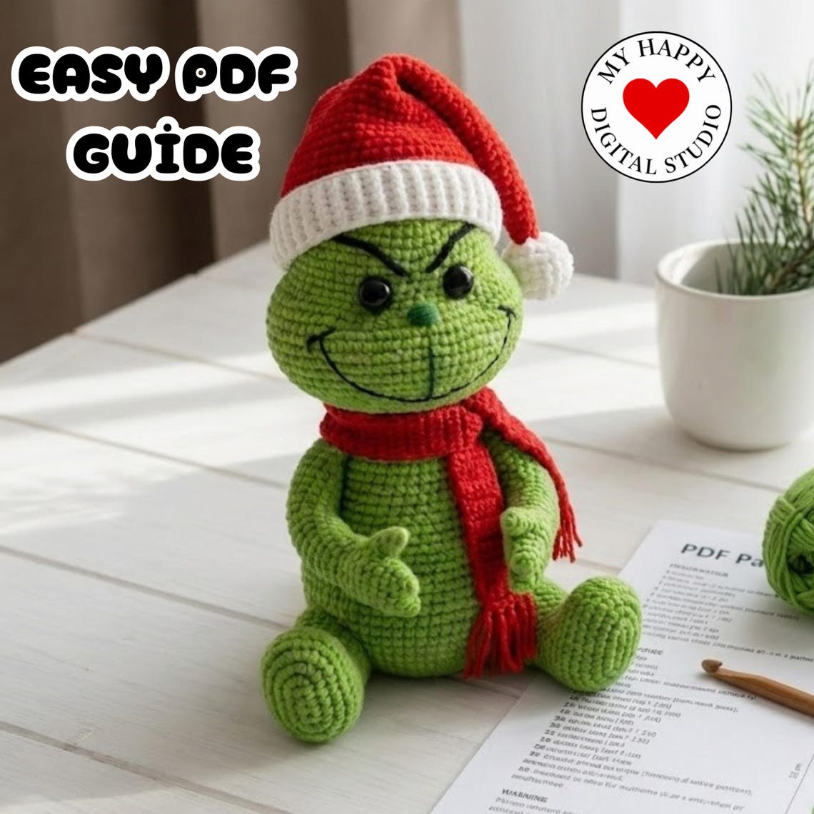 Amigurumi Crochet Pattern PDF - Grumpy Green Christmas Monster ...