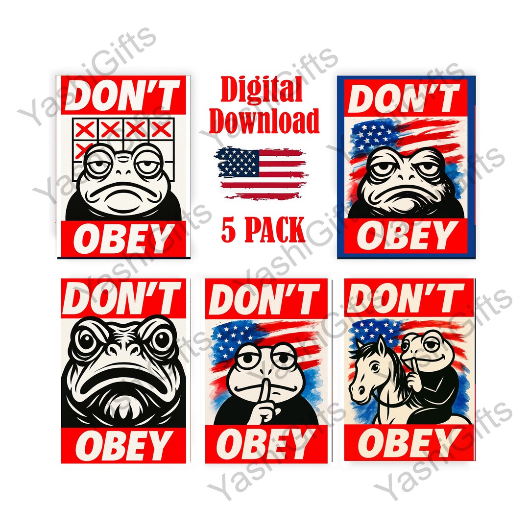 Don't Obey Frog Protest Sign: Anti Trump Rally Poster (digital Download ...