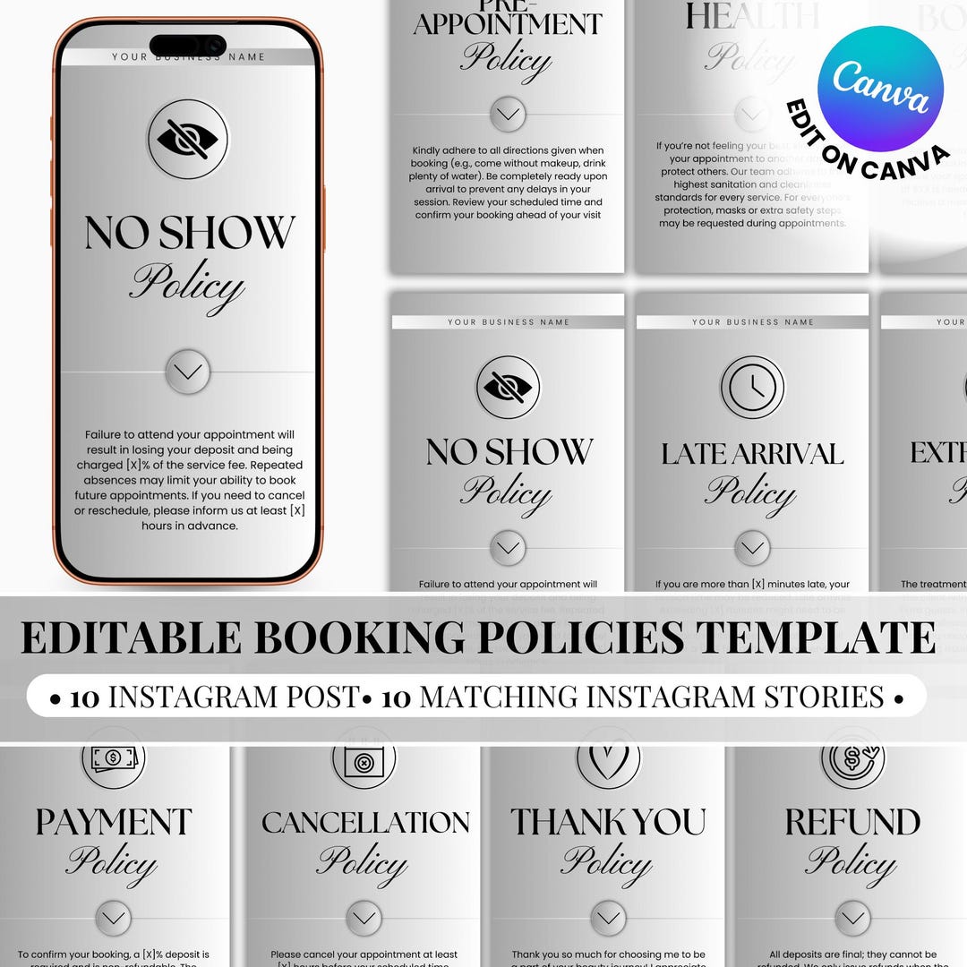 Booking Policy Templates for Hair, Lash & Nail Techs | Instagram ...