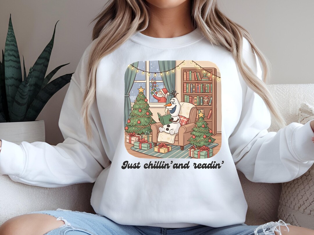 Olaf Reading Books PNG Digital, Librarian Christmas PNG Digital ...