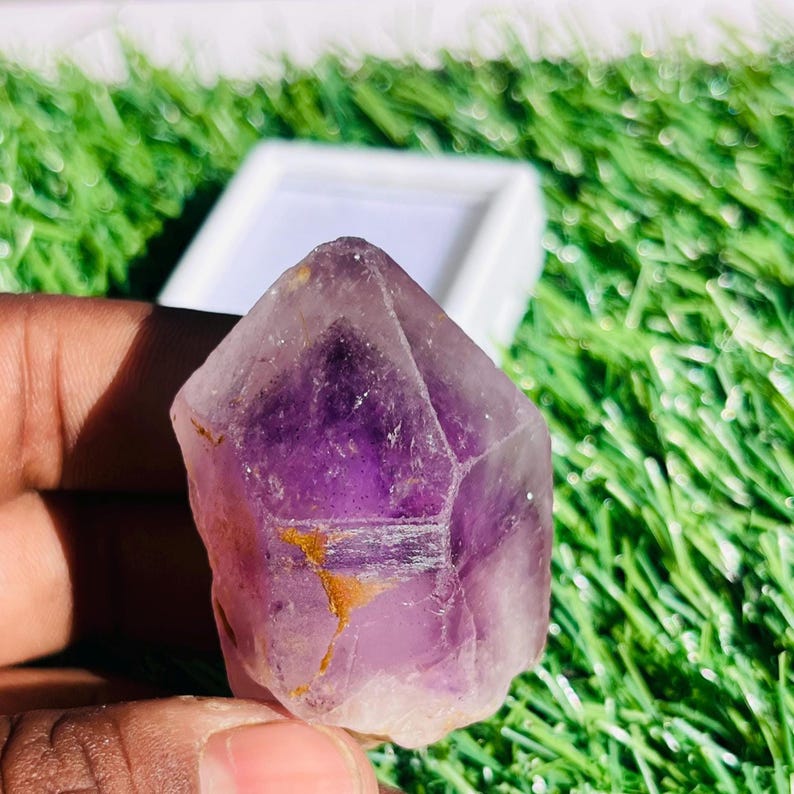 Natural Super Seven Amethyst Rough Crystal, Melody Stone (50x32x30 ...