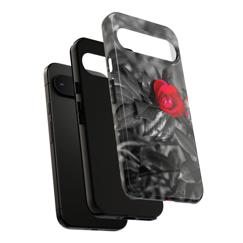 Black and White Red Rose Phone Case | Tough Phone Case for iPhone 17 ...