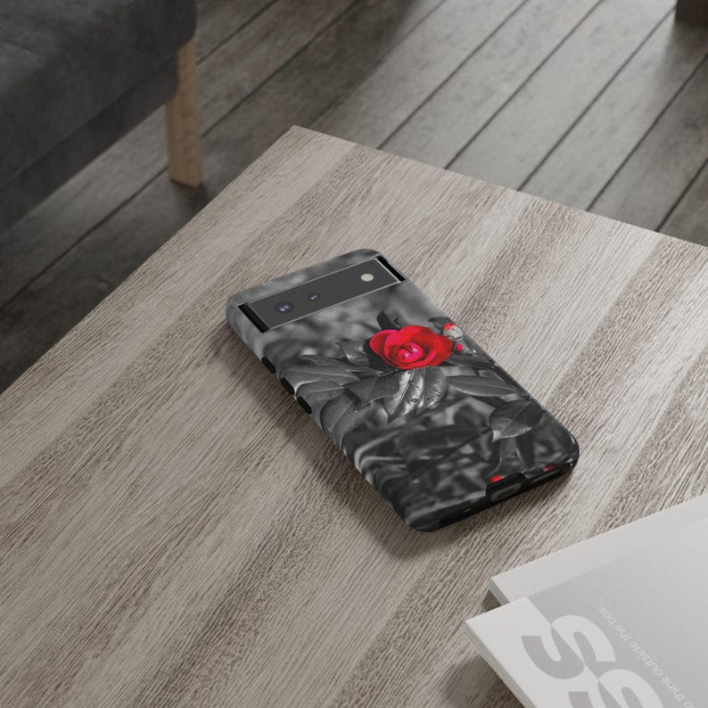 Black and White Red Rose Phone Case | Tough Phone Case for iPhone 17 ...