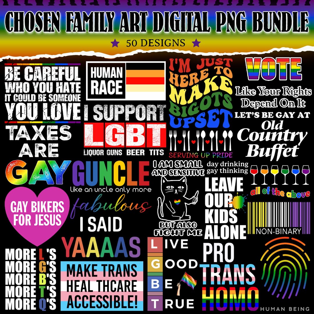 LGBT Rainbow PNG Bundle | 50 Pride Designs for Love, Equality ...