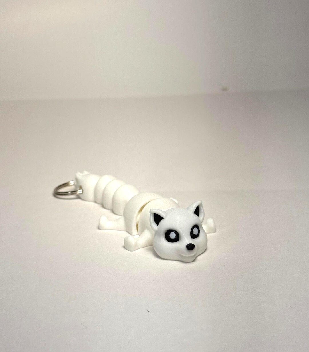 Arctic Fox Articulated Keychain - Etsy