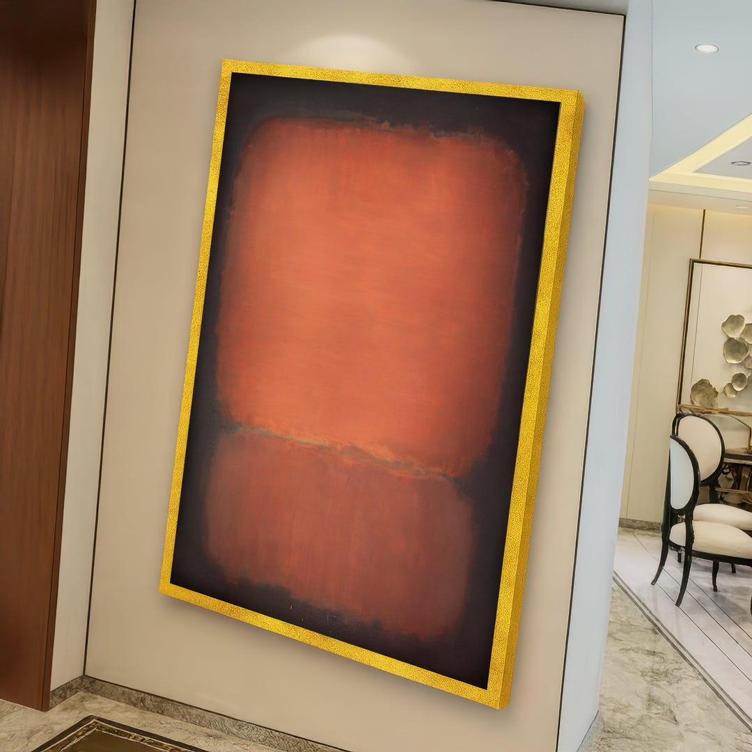 Abstract Mark Rothko Style Modern Canvas, Warm Red and Orange Color ...
