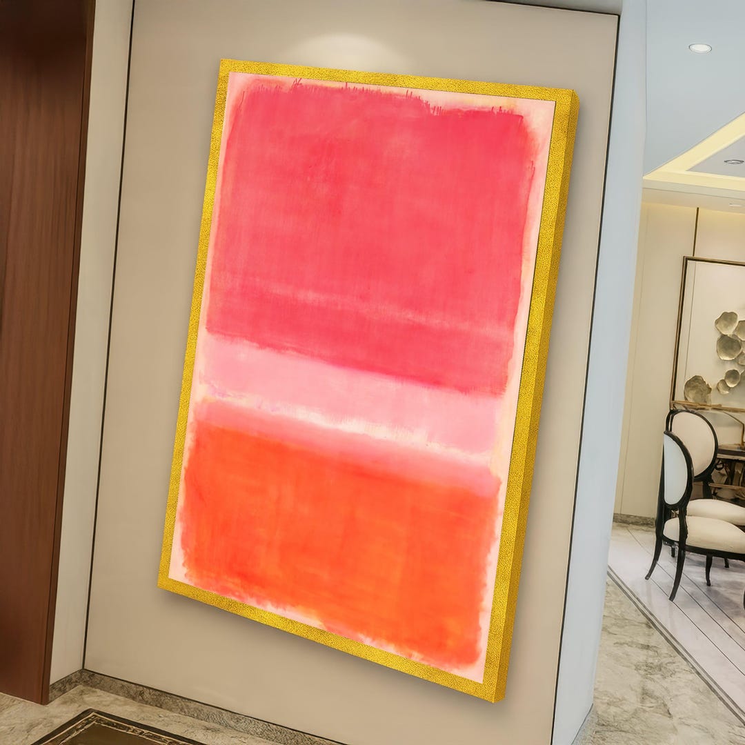 Vibrant Red and Orange Color Field Canvas, Abstract Wall Art, Mark ...