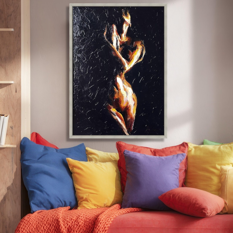 Abstract Female Naked Silhouette Canvas Modern Figurative Wall Art