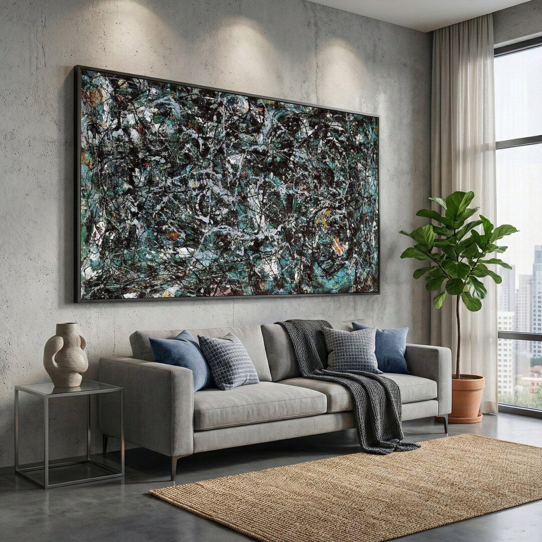 Jackson Pollock “full Fathom Five” Wall Art, Bold Drip Painting Decor ...
