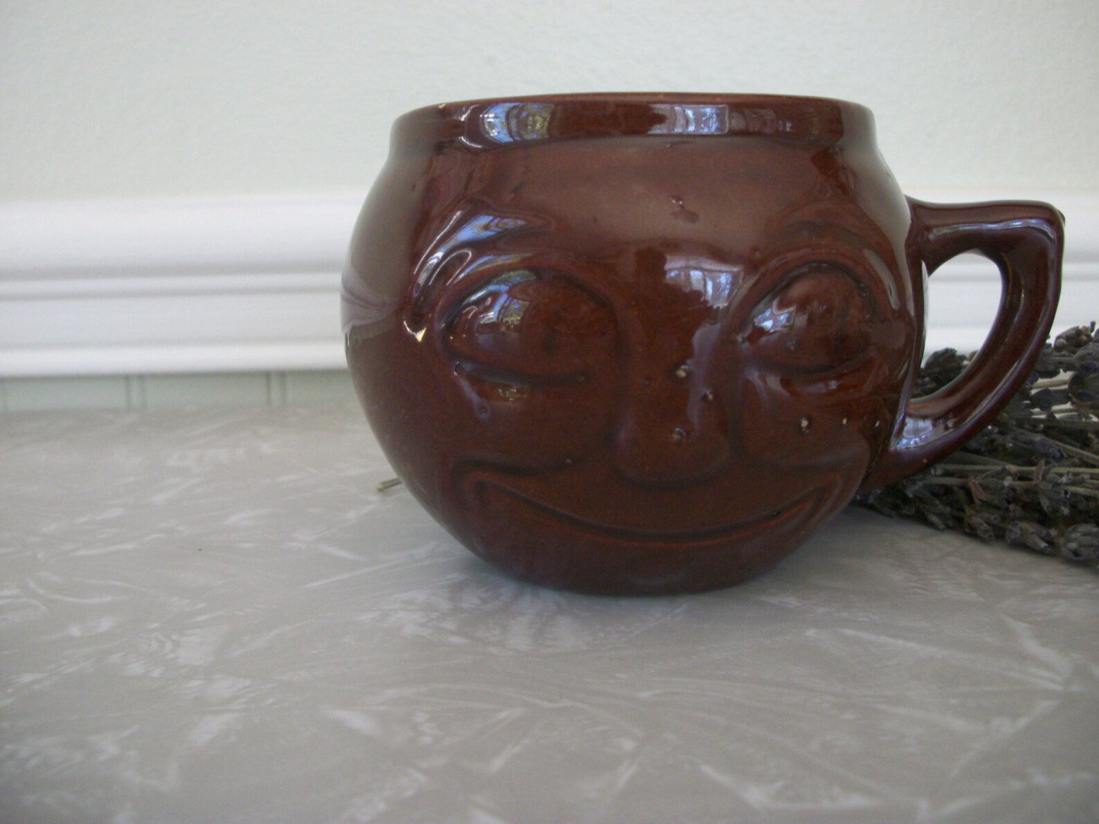 Vintage Mccoy USA Pottery Brown Smiley Face Mugs Cup Man in - Etsy