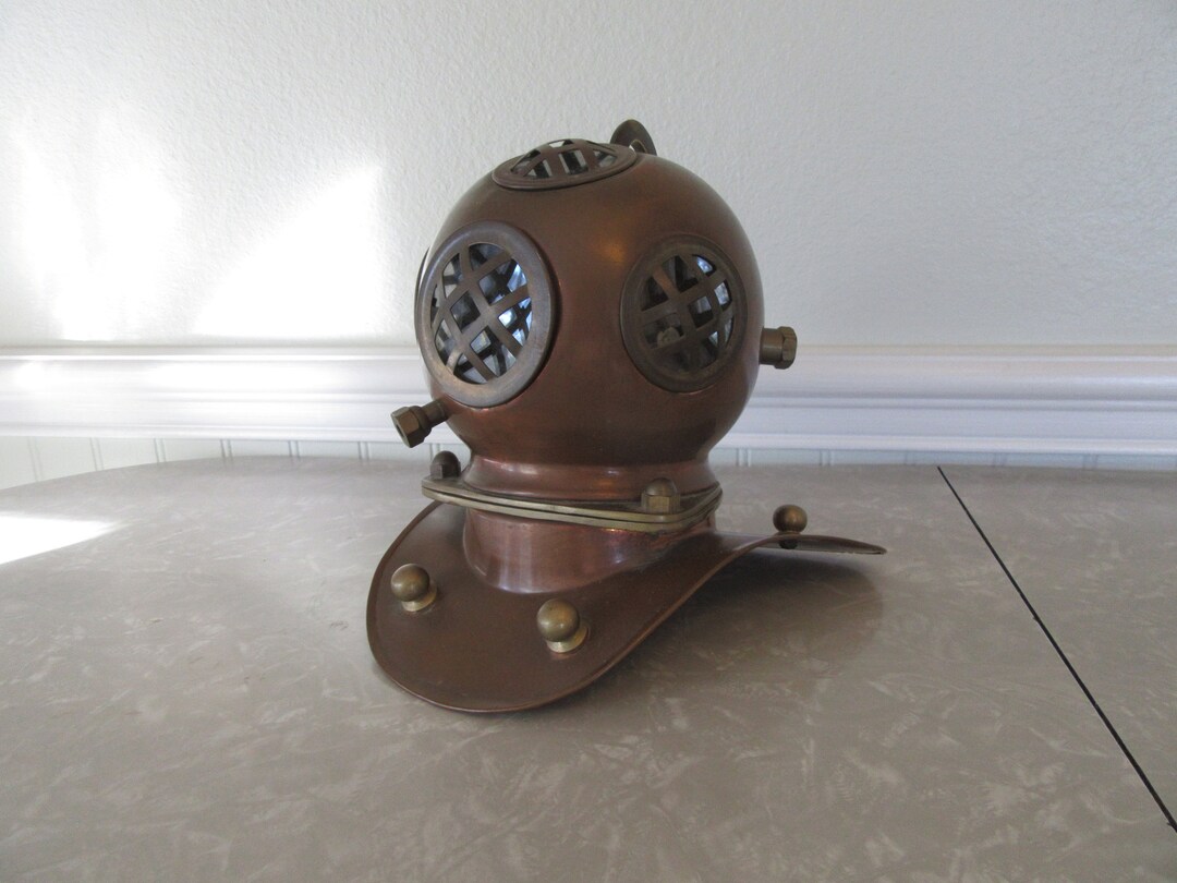 Vintage Miniature Mini Model Replica Scuba Deep Sea Diving Helmet Brass ...
