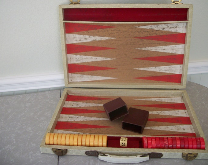 Vintage Bakelite Backgammon Set Board Game Large - Etsy