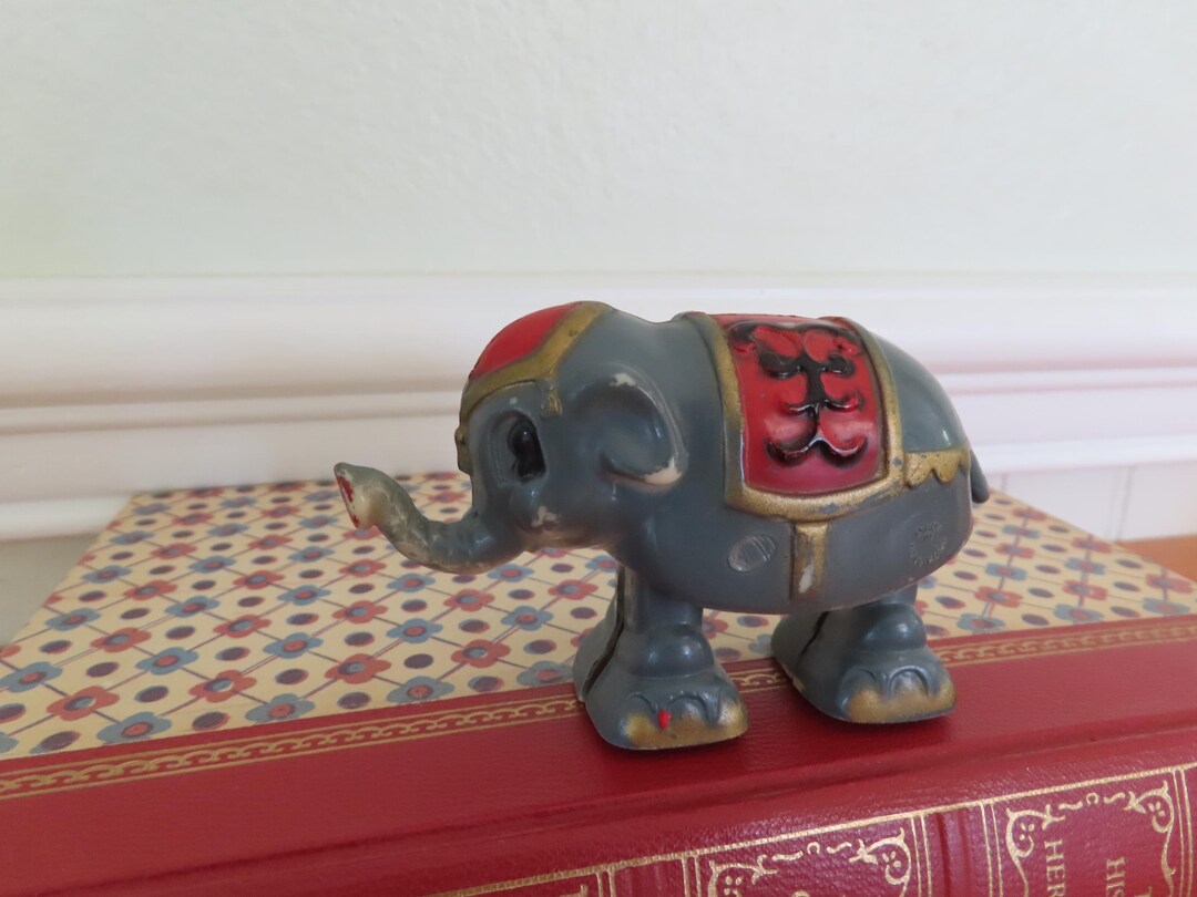 Vintage MCM Hard Plastic Circus Elephant Ramp Walker Collectible Toy ...