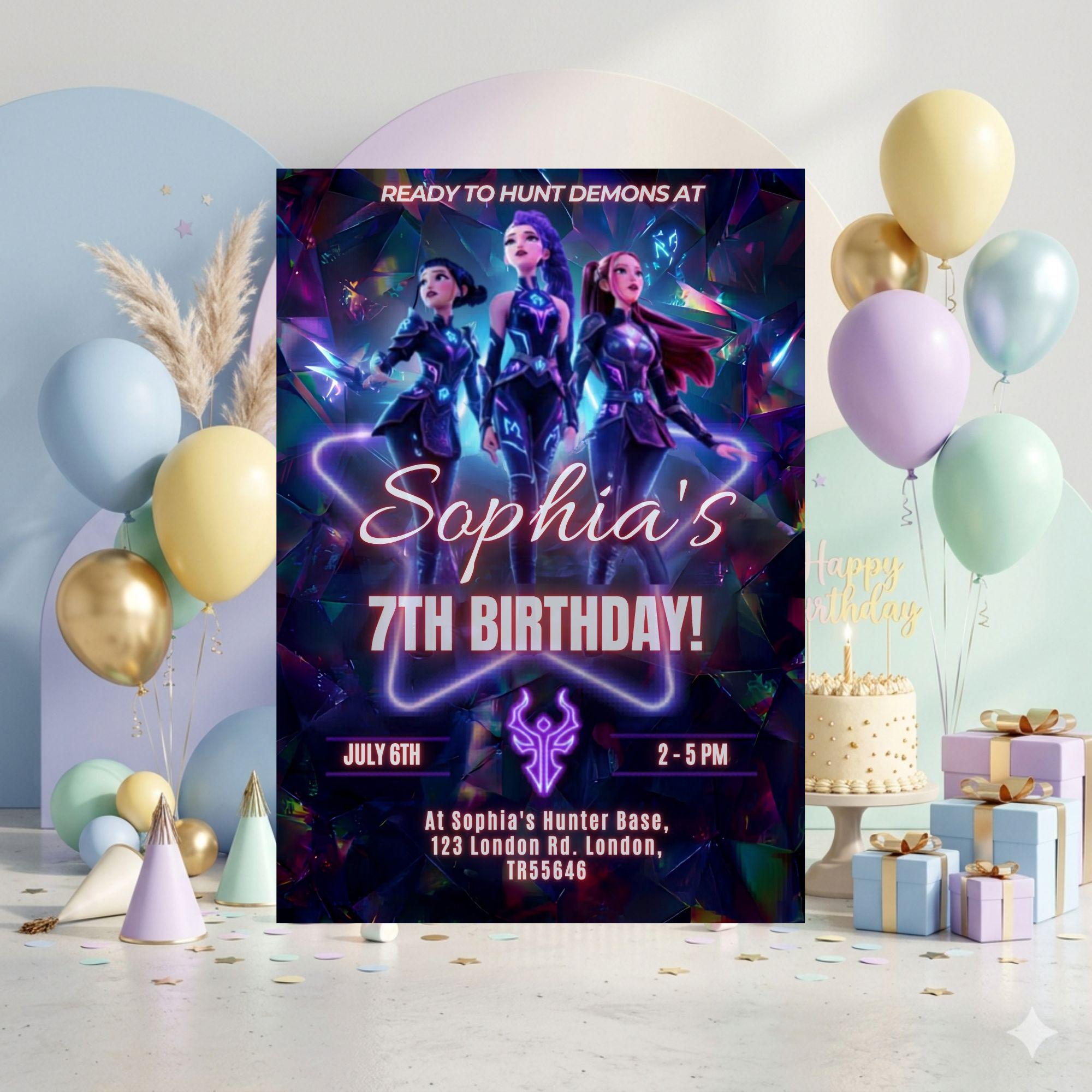 Editable Birthday Invitation| Anime Theme Party| Anime Invite|| Hunter ...