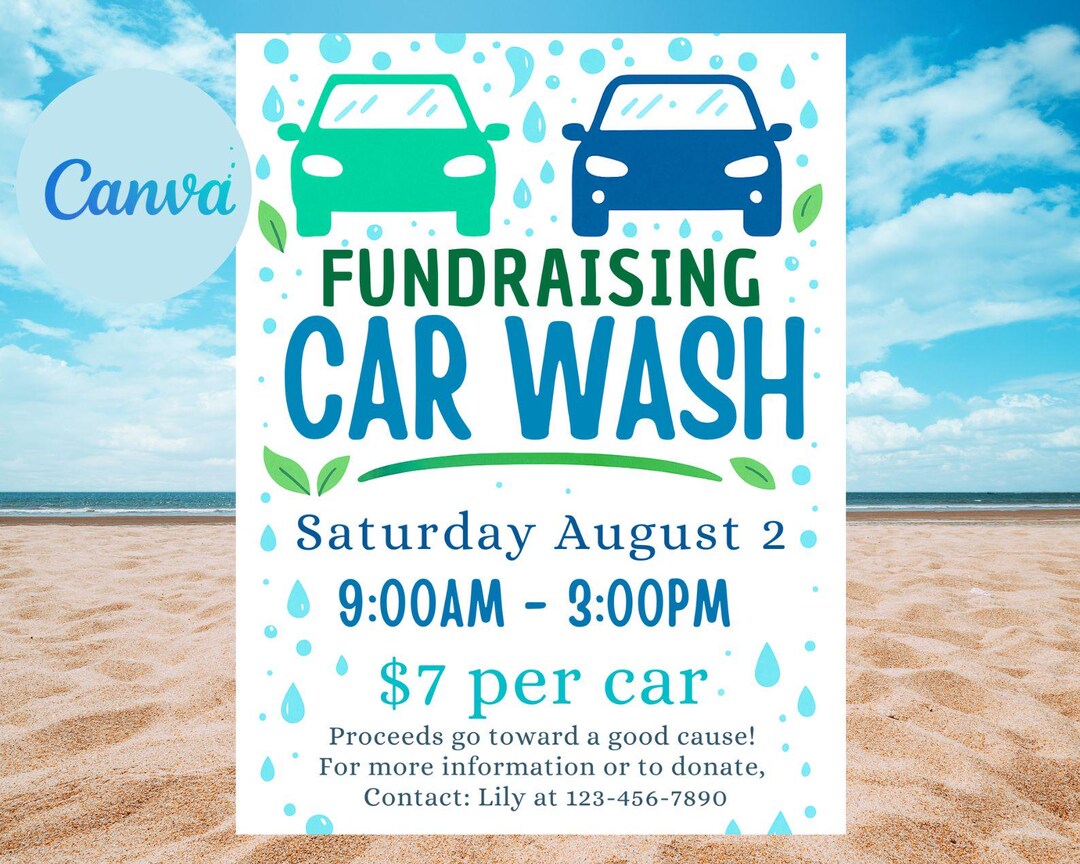Editable Car Wash Fundraiser Flyer Template: School Fundraising ...