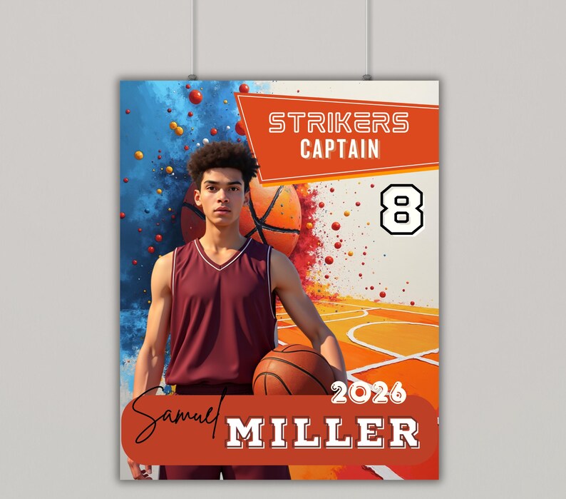Editable Basketball Poster Templates Canva Bundle, Player Banner ...