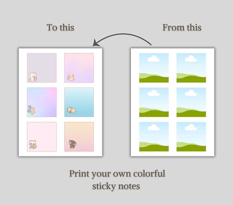 Editable Sticky Notes Printing Template Canva | Printable Planner ...