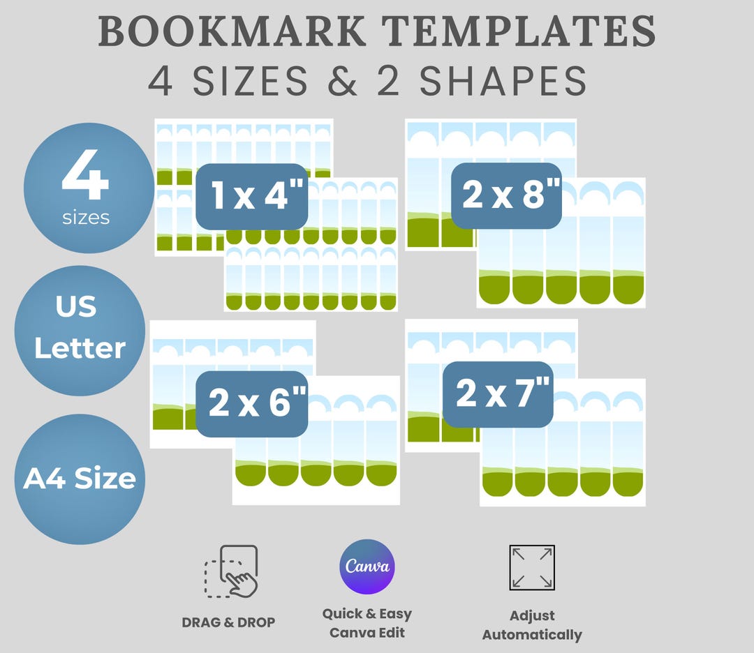 Editable Bookmark Canva Template | Printable Bookmark Design | Drag ...