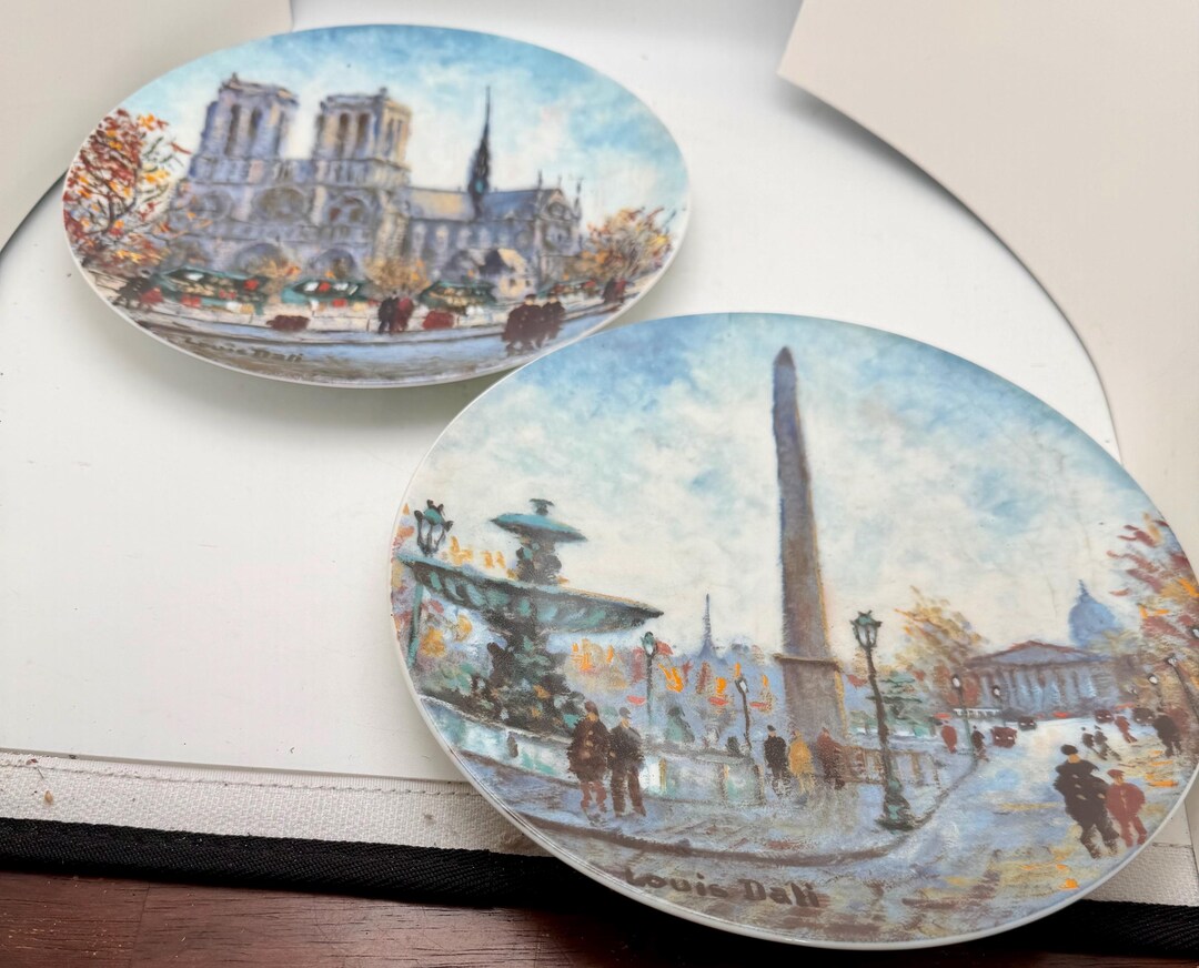 Louis Dali Limoges Paris Plates – Notre Dame & Place De La Concorde ...