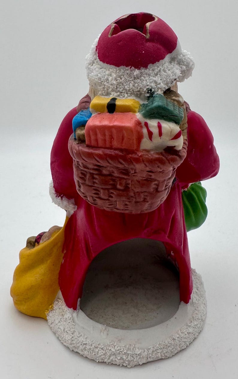 Vintage Porcelain Santa Tea Light Holder | 1990s Hand Painted Christmas ...