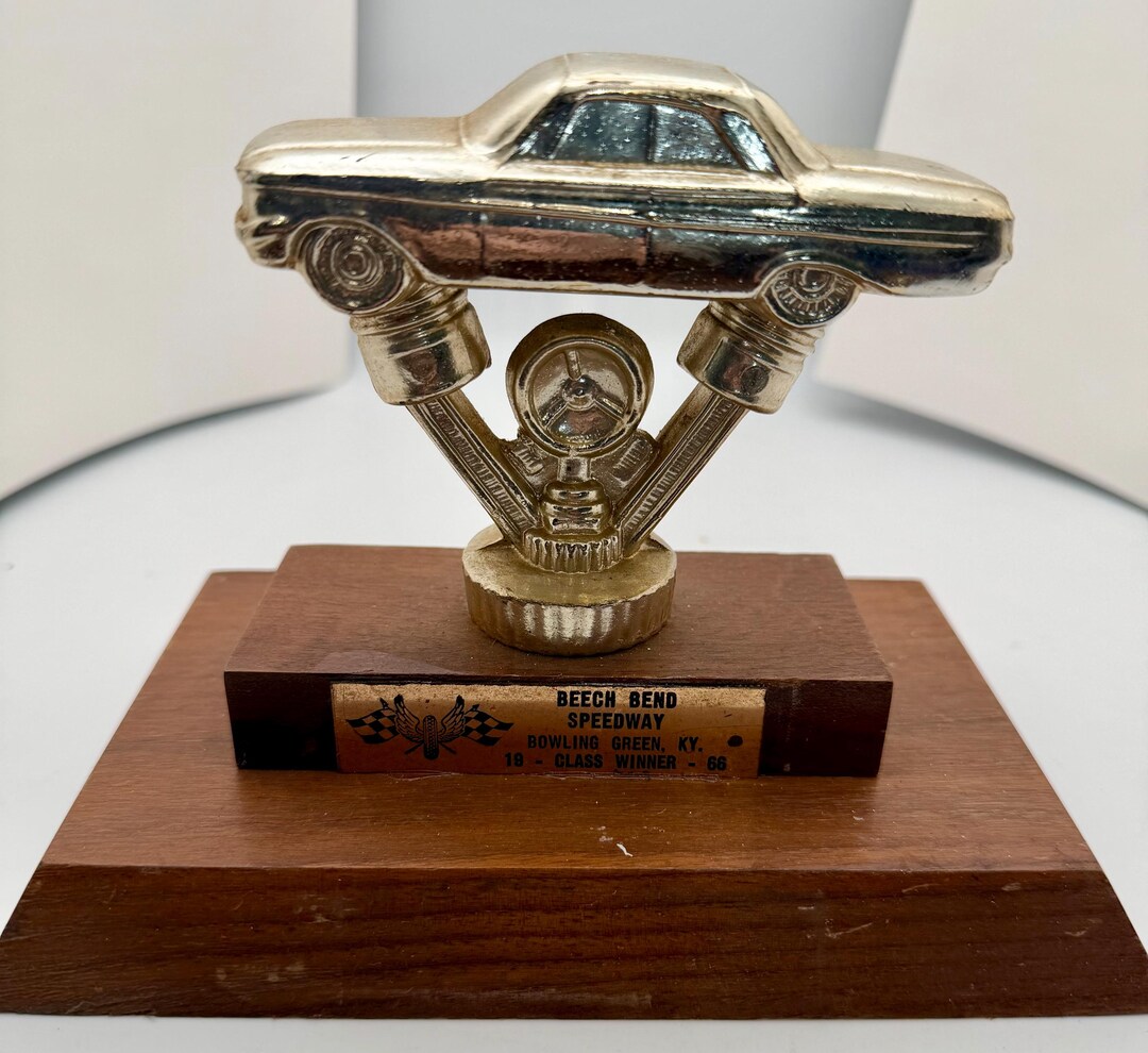 Vintage 1966 Beech Bend Speedway Drag Racing Trophy — Bowling Green KY ...