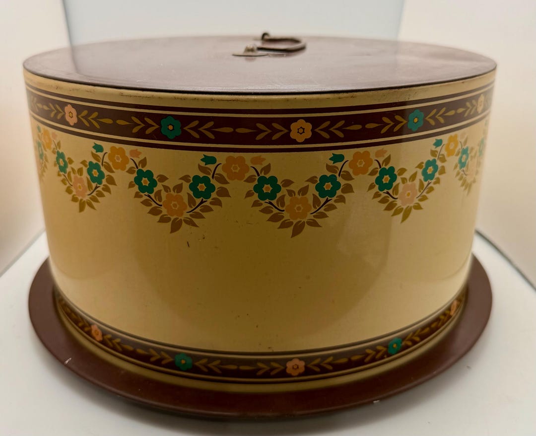 Vintage Ballonoff Tin Cake Carrier | Metal Cake Saver With Handle ...