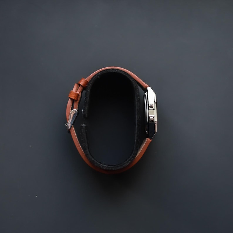 Casio A158 Sport Watch With Custom Brown Leather Strap. - Etsy