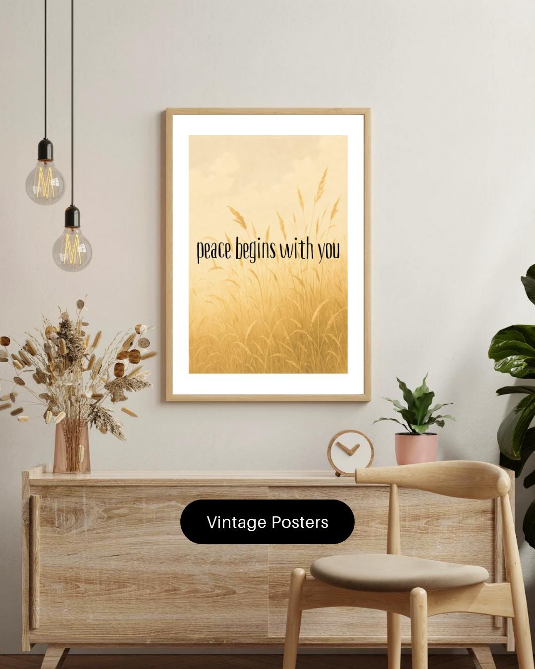 Peace Begins With You Printable Wall Art – Minimalist Quote Poster ...