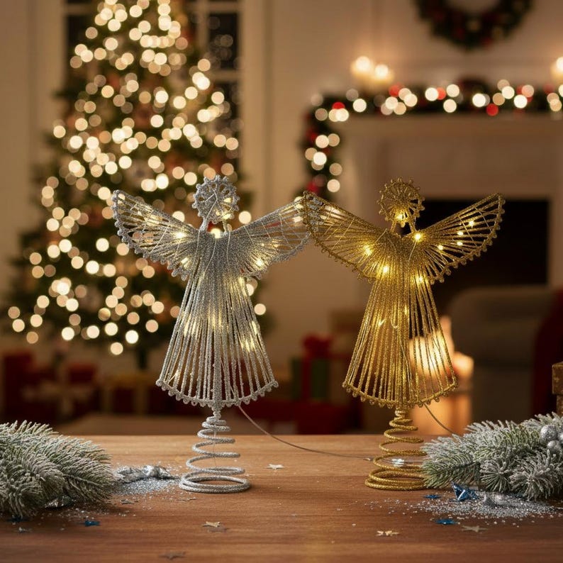 Lighted Angel Tree Topper, Lighted Christmas Tree Topper, Christmas ...
