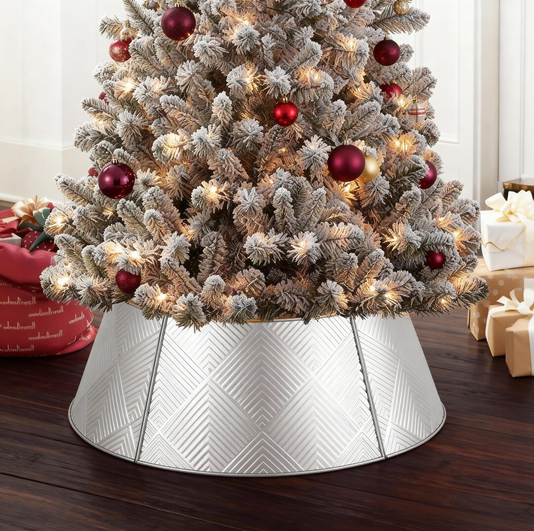 Metal Christmas Tree Collar, Metal Tree Skirt Collar for Christmas Tree ...