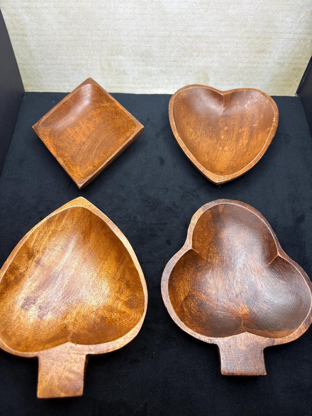 Vintage Sosan Wooden Card Suit Dishes: Philippines MCM Trinket Bowls - Etsy
