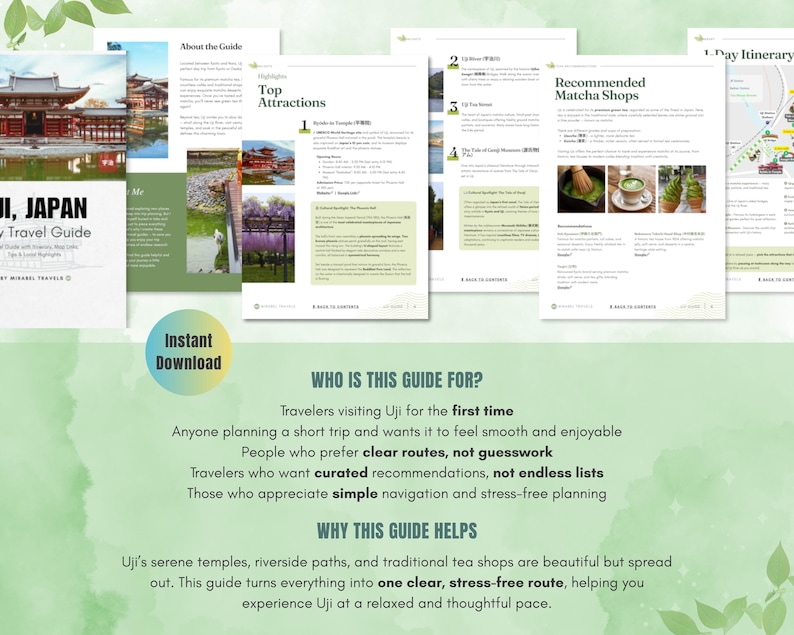 Uji, Japan 1-day Travel Guide (digital PDF) | Itinerary + Google Map ...