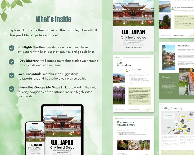 Uji, Japan 1-day Travel Guide (digital PDF) | Itinerary + Google Map ...