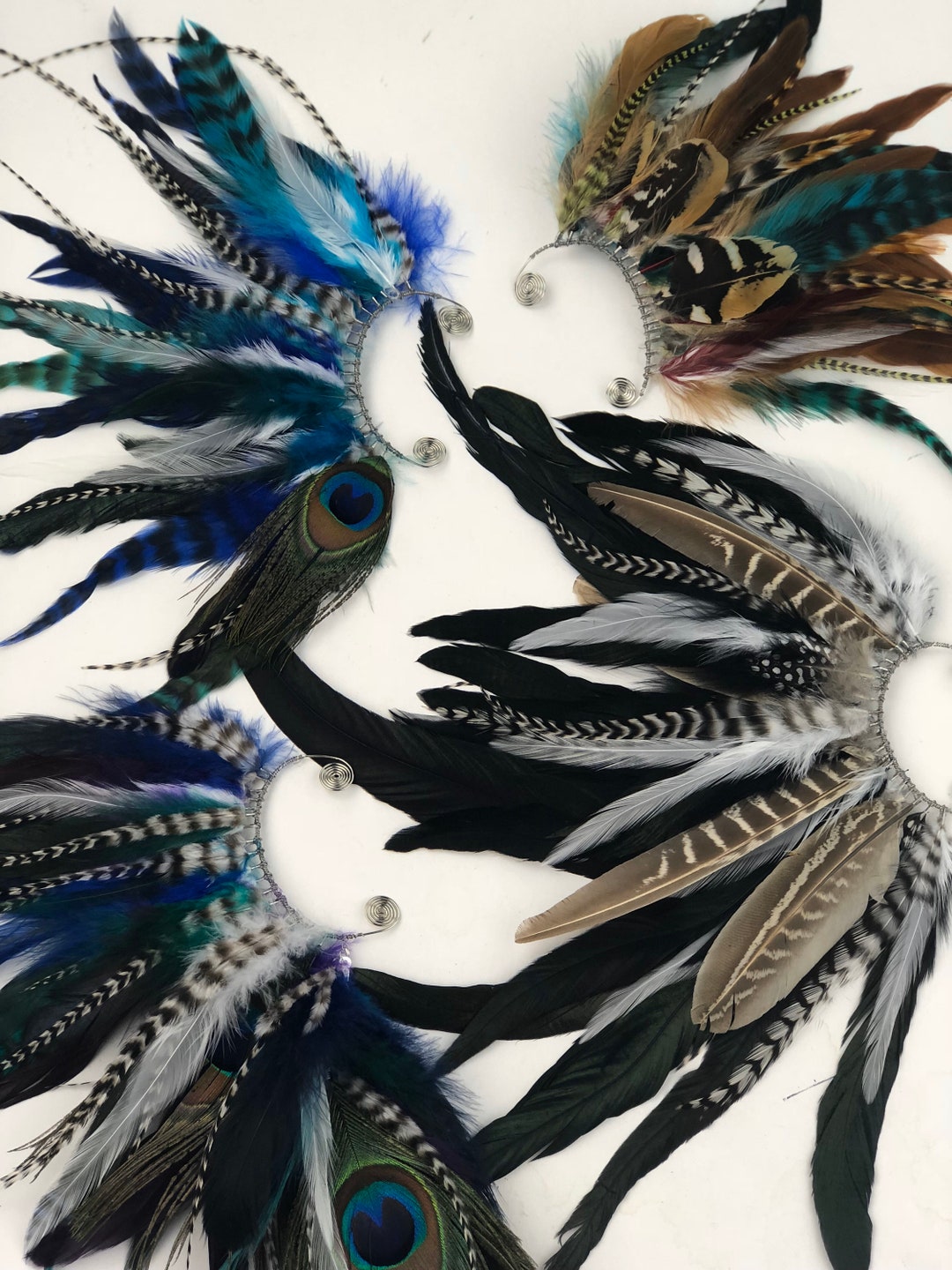 Custom Feather Ear Cuff, Festival Hair Accessory, Feather Jewelry ...