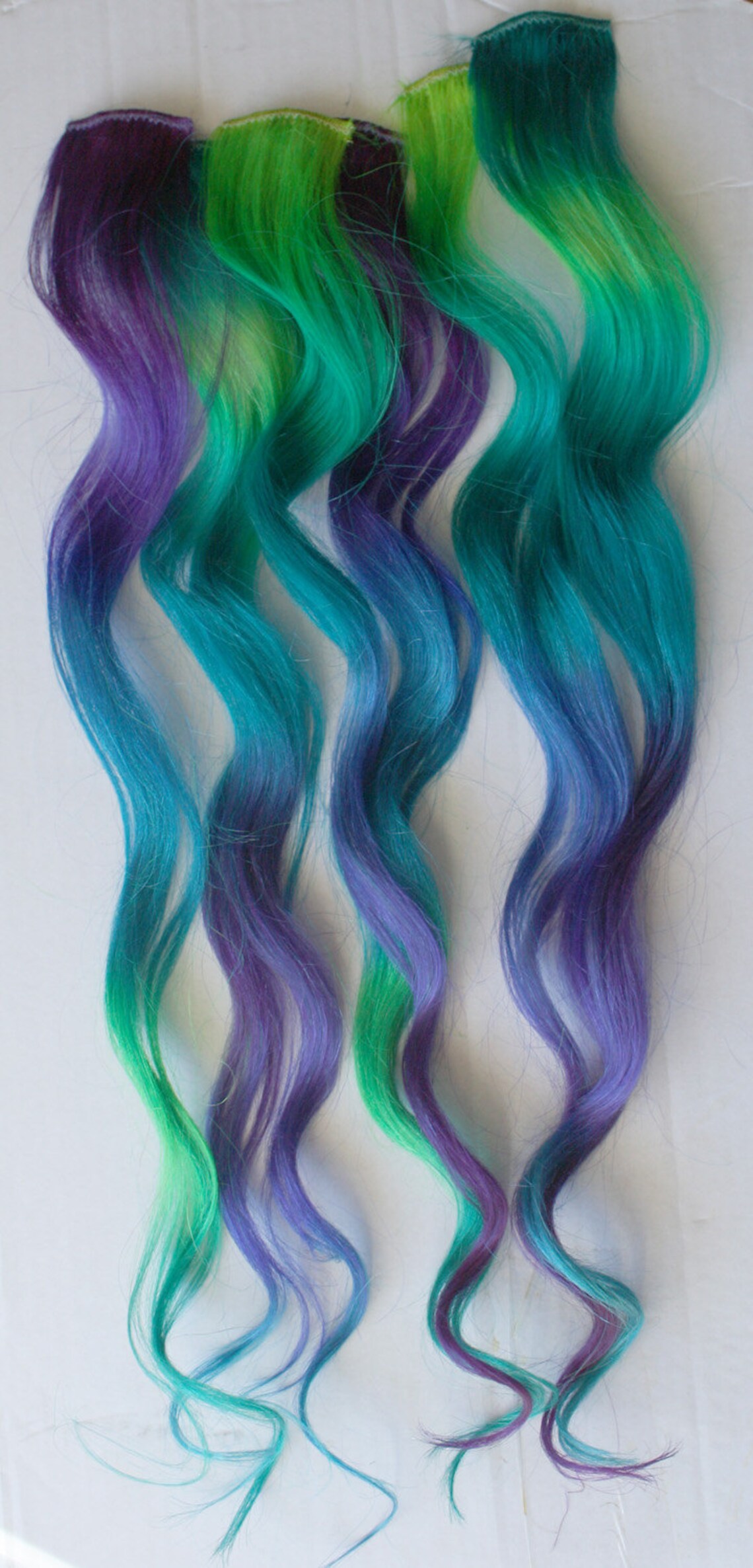 Toxic Ombre Dip Dyed Human Hair Extensions Clip in | Etsy