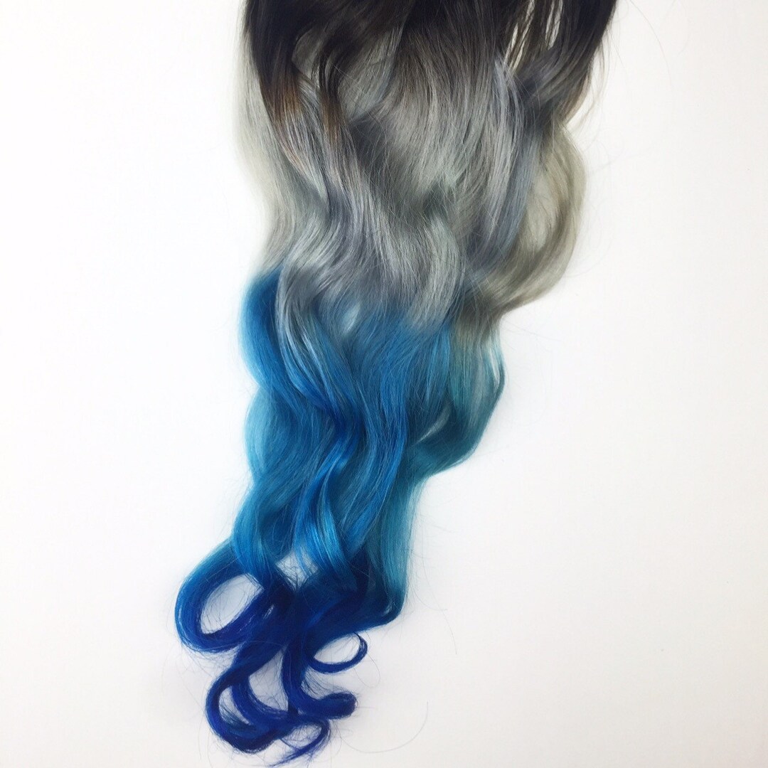 5 Star Seller, Grey Blues Ombre Hair Extensions, Silver Hair, Grey Hair ...